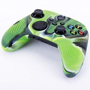 YoRHa Silicone Cover Skin Case for Xbox Series X/S Controller x 1(Camouflage Green) with Thumb Grips x 10