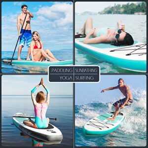 ADVENOR Paddle Board 11'x33 x6 Extra Wide Inflatable Stand Up with SUP Accessories Including Adjustable Paddle,Backpack,Waterproof Bag,Leash,and Hand Pump,Repair Kit (Green)