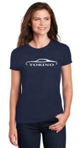 1970 1971 ford torino fastback classic outline design ladies cotton tshirt large navy