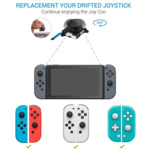 Joycon Joystick Replacement 6 Pack, Replacement Joystick Analog Thumb Stick for Switch Joy-Con Controller & Switch Lite, Left/Right Analog Joystick with Lock Buckles, Thumbstick Grips & Screws