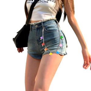 Cute Mushroom Chain Women Pant Chain Colorful Pocket Chain Jean Chain Belt Body Waist Chain Jewelry Aesthetic Accessories Cool Stuff