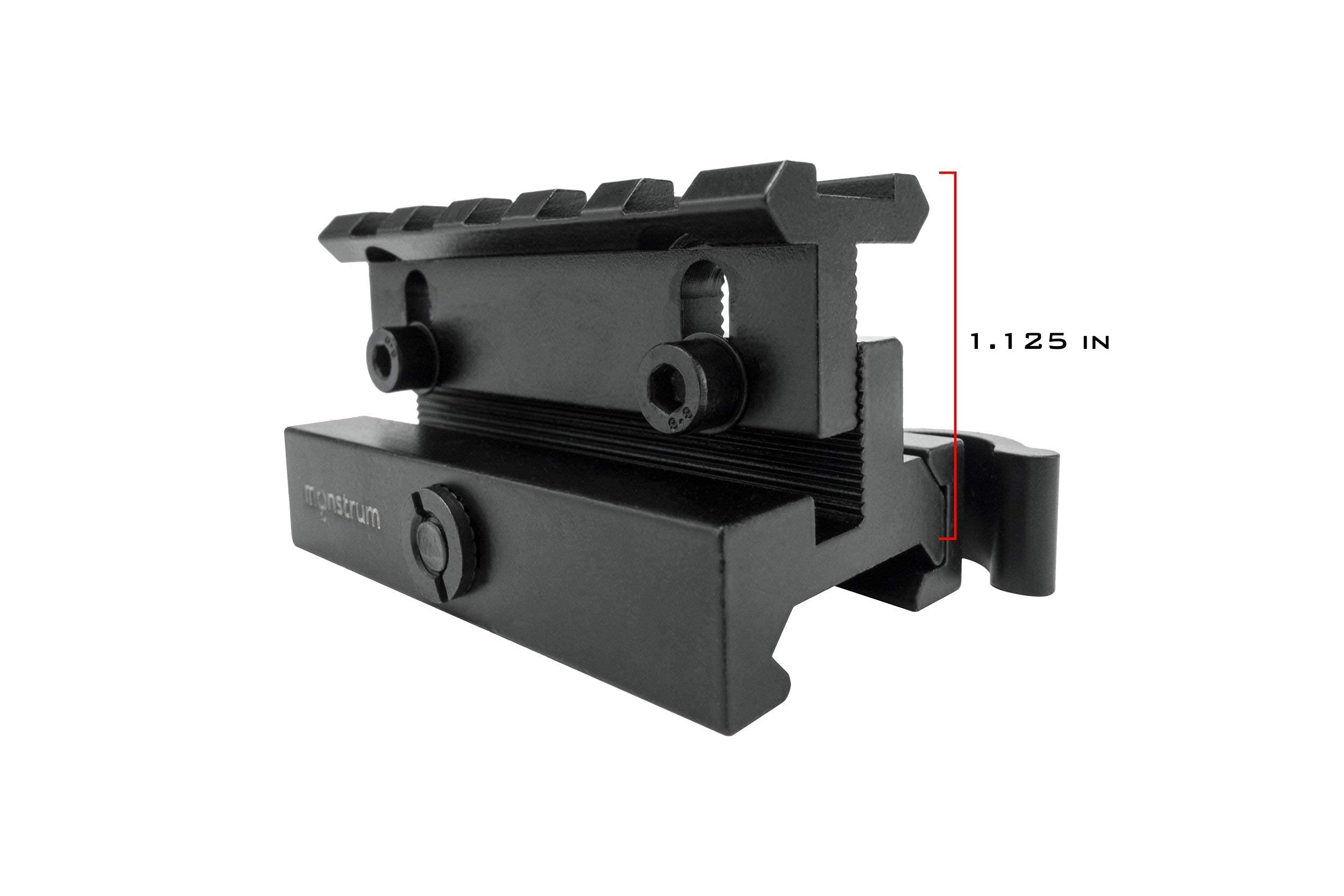 Monstrum P330 Marksman 3X Prism Scope | RM5-AH Adjustable Height Riser Mount with Quick Release | Bundle