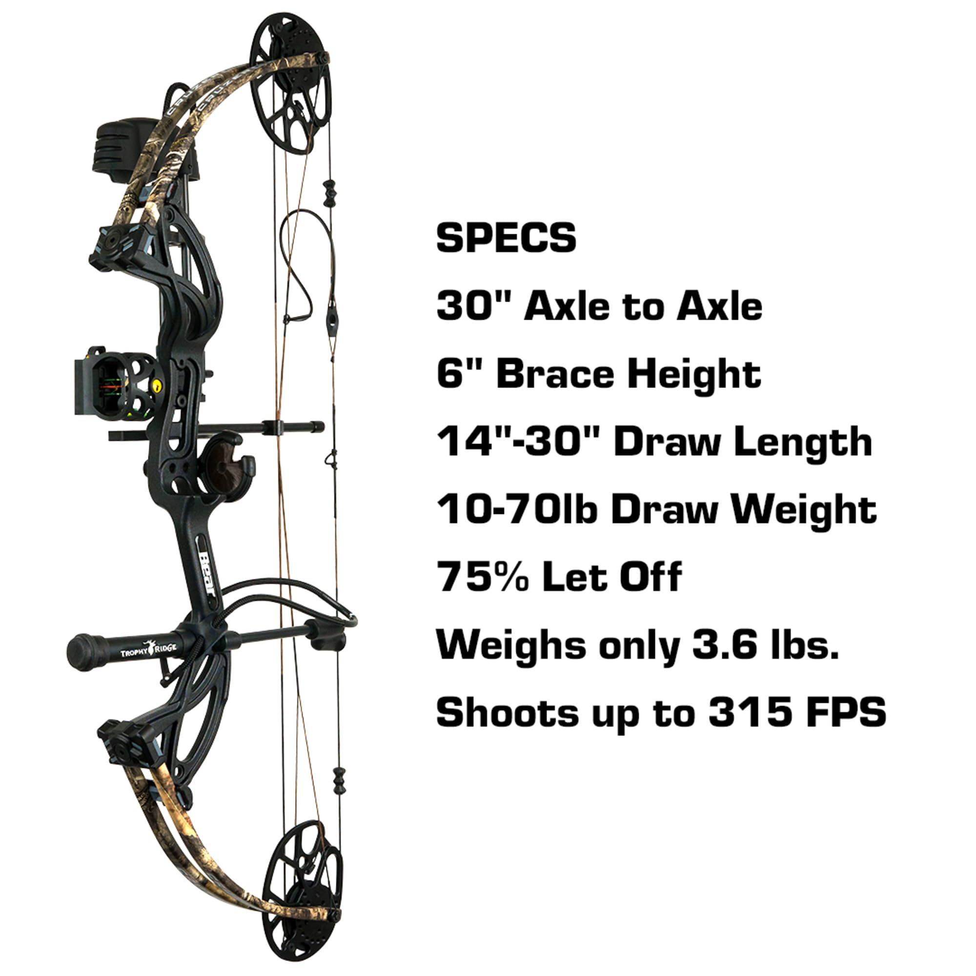 Bear Archery Legit Ready to Hunt Extra Compound Bow Package for Adults & Youth, Right Hand, Shadow