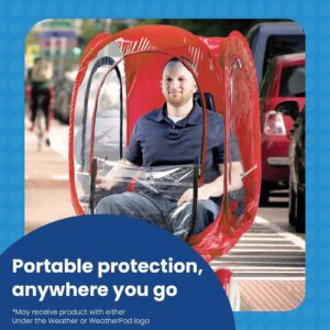 WeatherPod – The Original Large Upper-Body Pod – 1-Person Wearable Pod for Manual & Electric Wheelchairs and Folding Chairs, Protection from Cold, Wind and Rain – Royal Blue