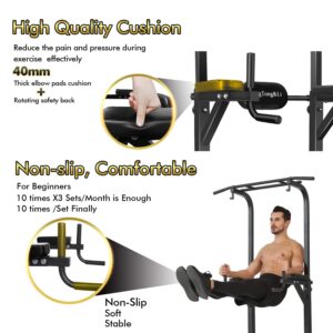 BangTong&Li Power Tower, Pull Up Bar Dip Station/Stand for Home Gym Strength Training Workout Equipment(Newer Version)