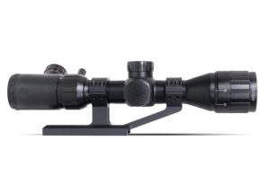 monstrum 3-9x32 ao rifle scope with illuminated range finder reticle and parallax adjustment | zr255 h-series offset scope mount | bundle