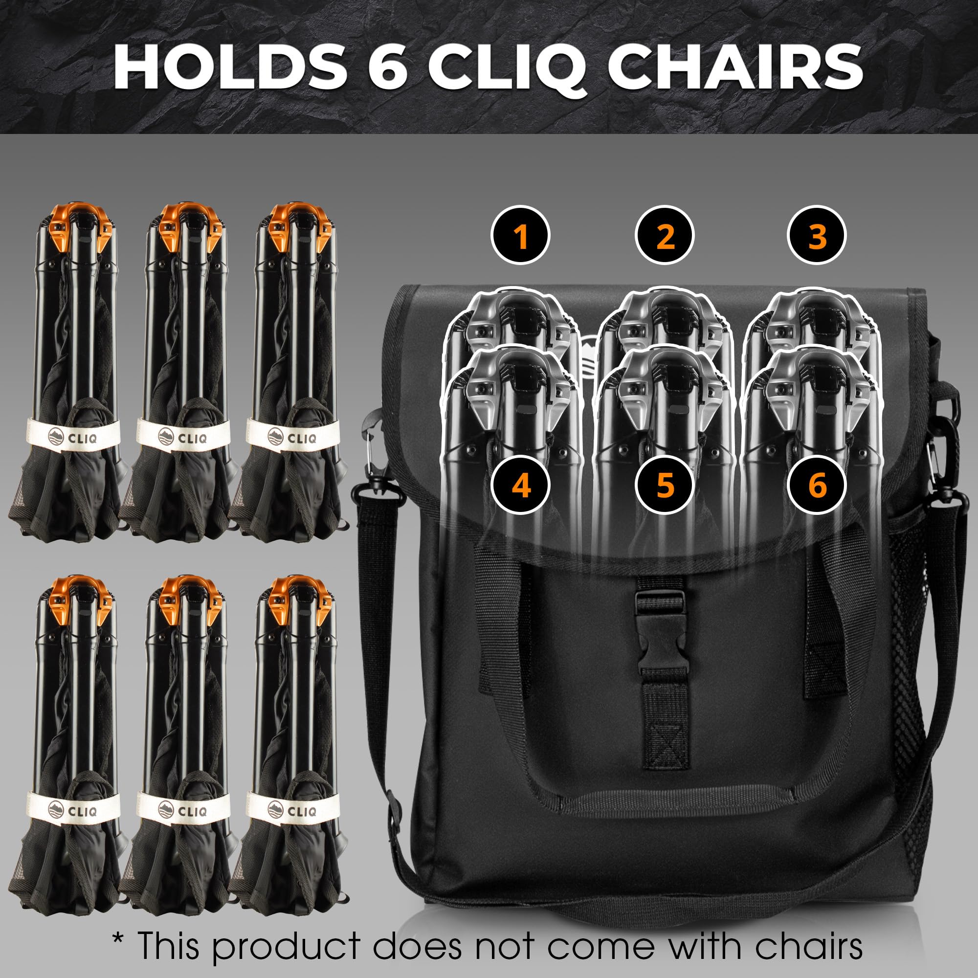 CLIQ Portable Chair - Lightweight Folding Chair for Camping - Supports 300 Lbs - Perfect for Outdoor Adventures