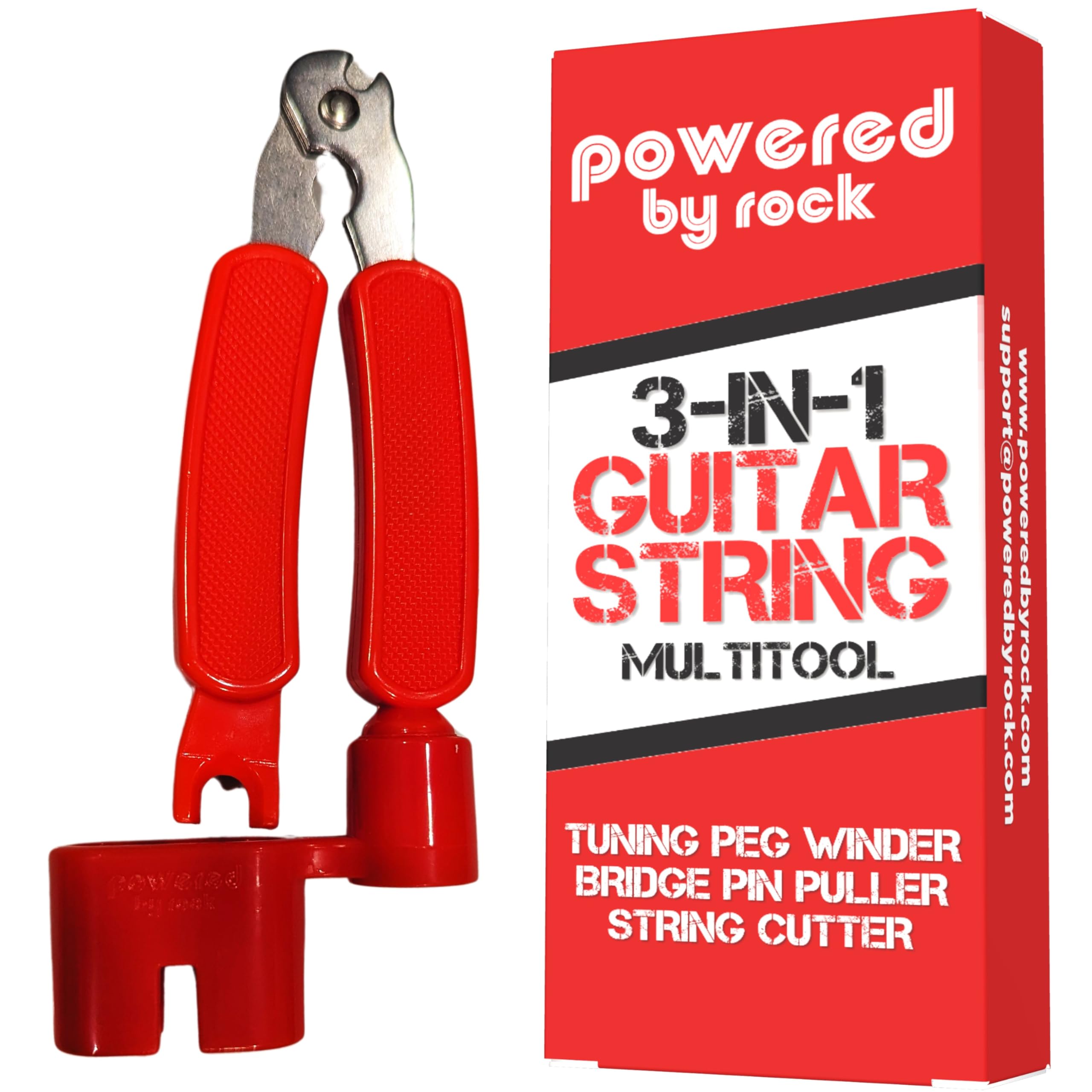 Guitar String Winder, String Cutter and Bridge Pin Puller - 3-in-1 Guitar Tool for Acoustic and Electric Guitars - Wind Guitar Strings Quickly - Cut Excess String Off - Pull Pins Out Easily