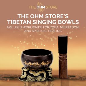 Sun in Moon Singing Bowl Set by Ohm Store — Black Etched Sound Bath Bowl Instrument — Unique, Handmade for Spiritual Healing, Reflection, Boho Décor, and Meditation