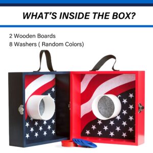 Outdoor Games Wooden Washer Toss Game with 8 Washers