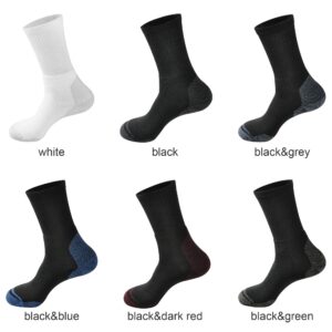 ECOEY Men's Work Boots Athletic Running Crew Socks, Dry-Tech Moisture Wicking Heavy Cushion 8 Pairs (Black+Dark Red, US Shoe Size: Men 9.5-11.5/Women 11-13)