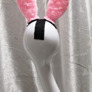 3T-SISTER Helmet Bunny Ear Women Girls Plush Rabbit Ear for Motorcycle Bicycle Ski Helmets Halloween Party Cosplay Wig Helmet Accessory Decorations Velcro Reusable Design （Pink） 2PCS