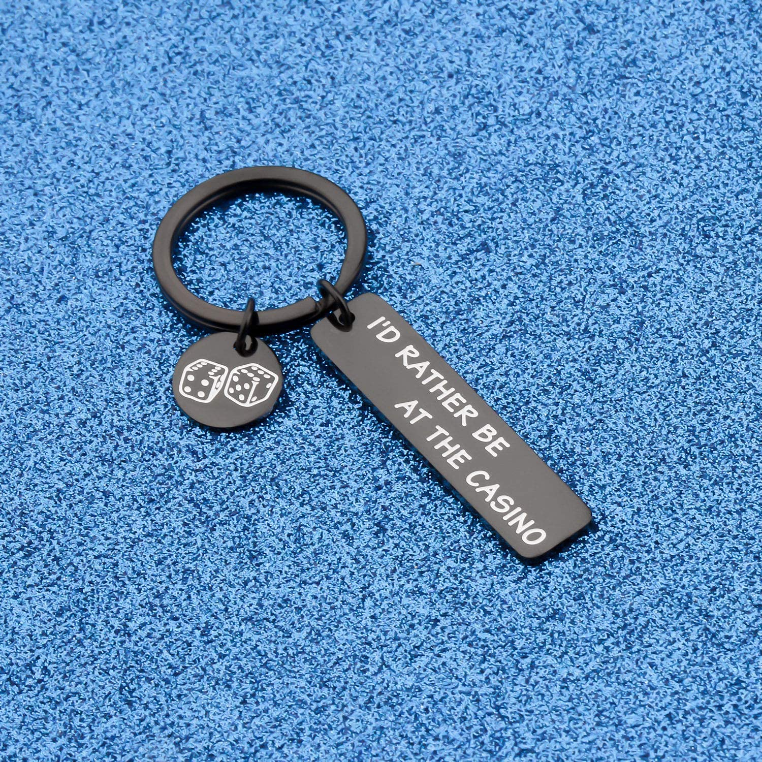 WUSUANED Gambler Gift I'D Rather Be At The Casino Lucky Dice Keychain Casino Lover Gift Gambling jewelry (I'd rather be at the casino keychain B)