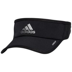 adidas men's superlite adjustable fit sport performance visor, black/silver, one size