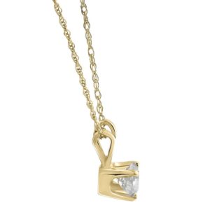 14k White or Yellow Gold 1/2 Ct T.W. Diamond Round-Cut Solitaire Pendant Women's Necklace With 18" 14k Gold Chain