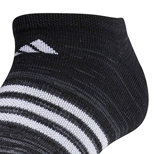 adidas Women's Superlite No Show Socks (6-Pair), Black/White/Victory Blue, Medium