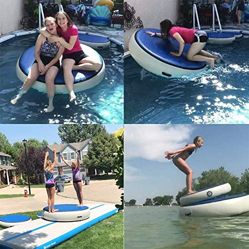 Inflatable Air Spot Tumbling Circle Mat for Exercise 3.3ft Thickness 8 Inches Training Air Mat for Gymnastics with Air Pump