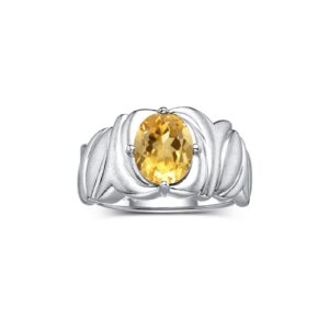 rylos solitaire gemstone yellow topaz/citrine ring - november birthstone* size 12