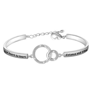 bekech cousins gift cousins bracelet cousin are connected heart to heart distance and time can’t break them apart bracelet cousin theme jewelry gift for cousin bff gift (silver)