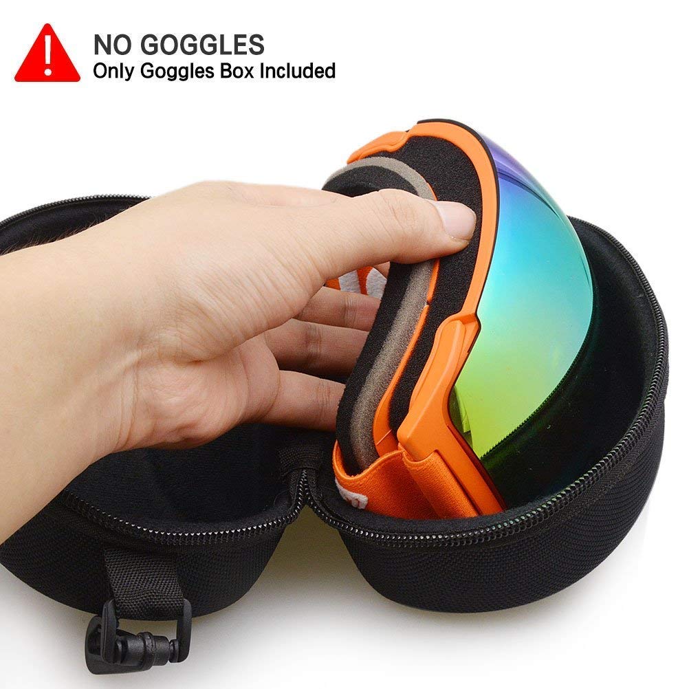 ZIONOR X Ski Goggles with a Hard EVA Protection Carrying Case for Men Women Adult