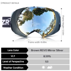 ZIONOR X4 Ski Goggles with a Hard EVA Protection Case