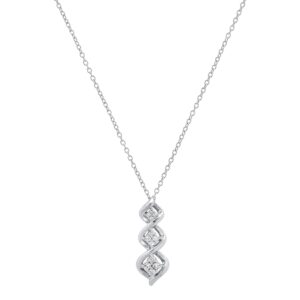 dazzlingrock collection 0.25 carat (ctw) round white diamond women twist pendant with 18 inch silver chain in sterling silver