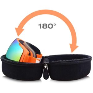 ZIONOR X Ski Goggles with a Hard EVA Protection Carrying Case for Men Women Adult