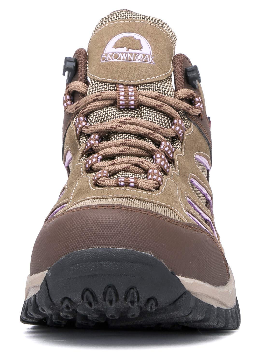 Brown Oak Womens Waterproof Outdoor Shoes Casual Trekking Work Hiking Boots (Brown, 8)