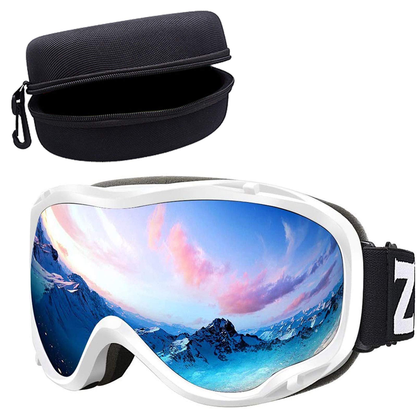 ZIONOR Ski Goggles with a Hard EVA Protection Case