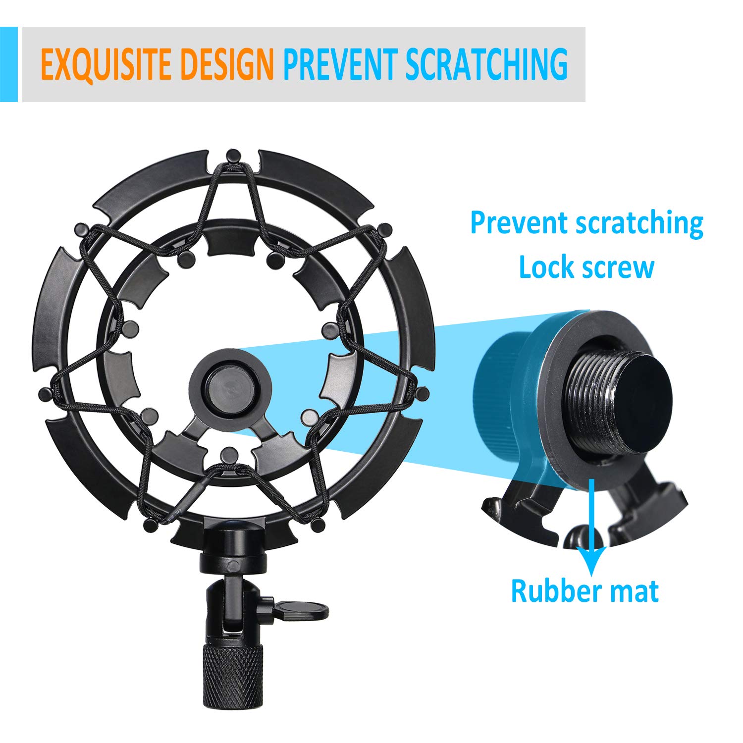 Blue Snowball Shock Mount with Pop Filter Matching Mic Boom Arm Stand, Compatible for Blue Snowball iCE USB Mic by YOUSHARES