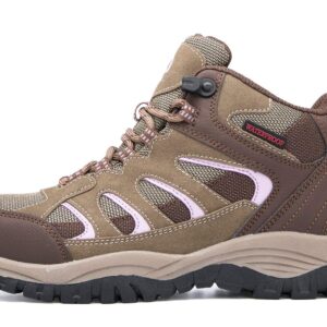 Brown Oak Womens Waterproof Outdoor Shoes Casual Trekking Work Hiking Boots (Brown, 8)