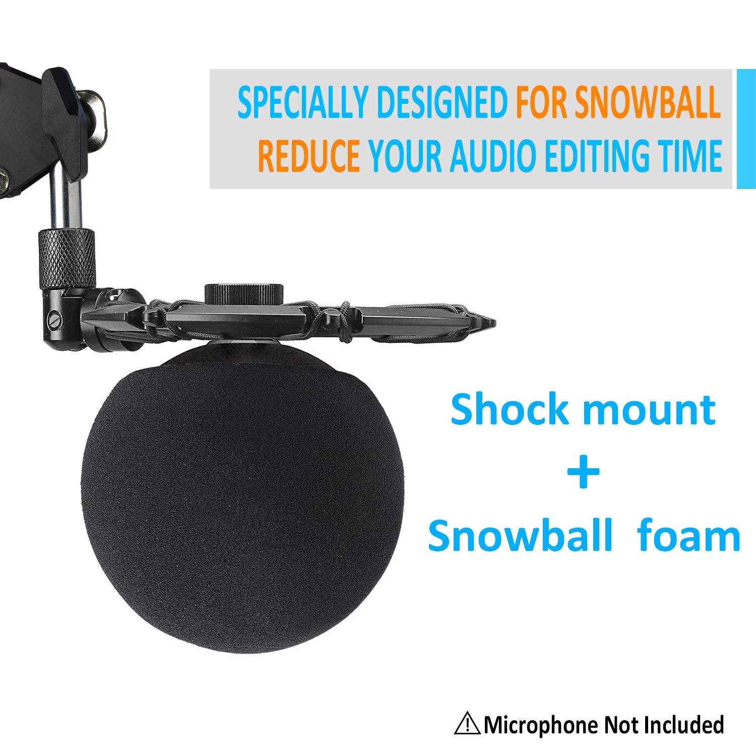 Blue Snowball Shock Mount with Pop Filter Matching Mic Boom Arm Stand, Compatible for Blue Snowball iCE USB Mic by YOUSHARES