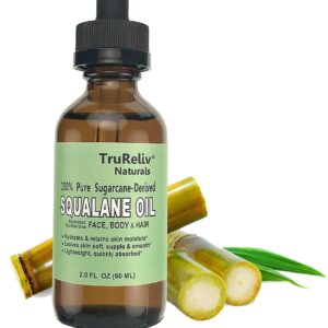 Squalane 100% Pure Plant Derived Face Oil 2 Fl Oz All Natural, Hydrates Nourish Moisturize Skin Face Body and Hair for All Skin Types