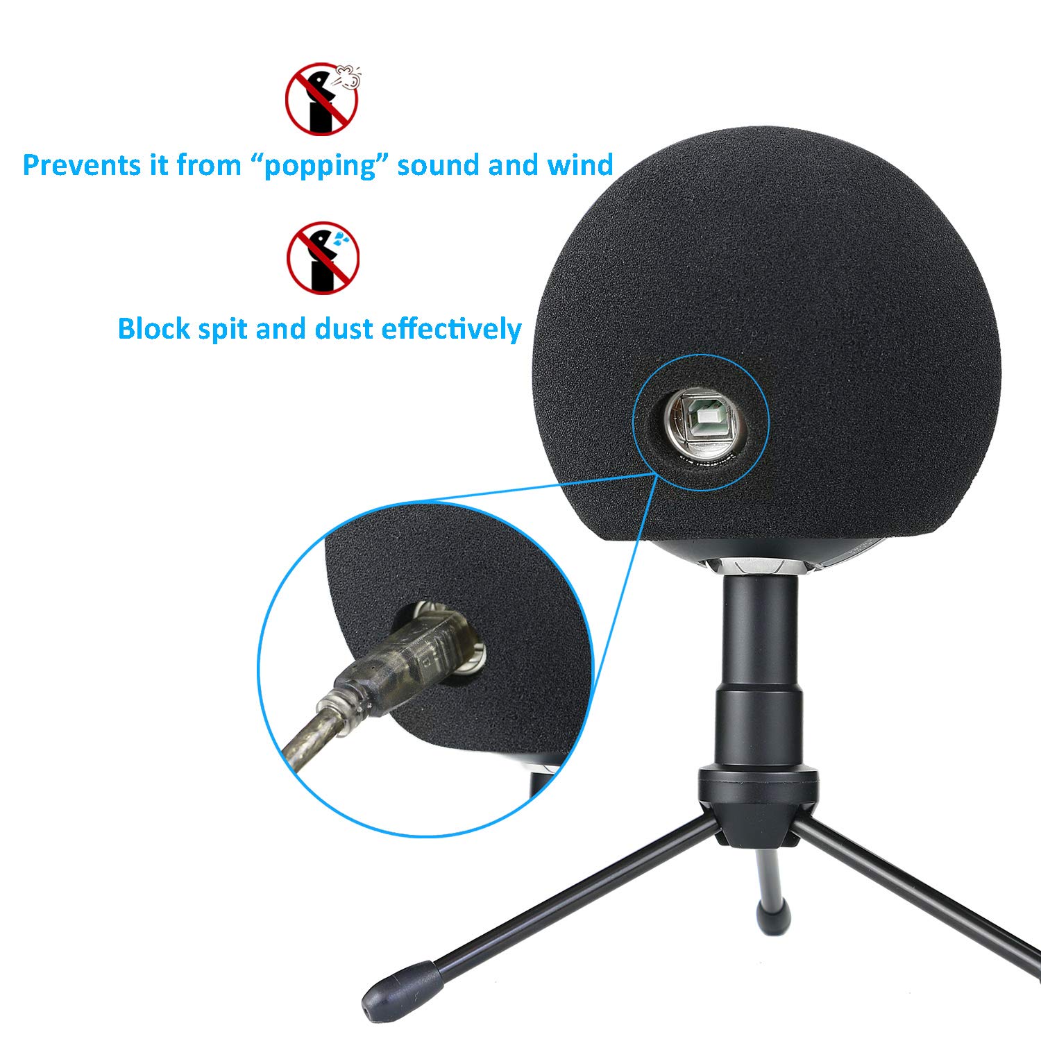 Blue Snowball Shock Mount with Pop Filter Matching Mic Boom Arm Stand, Compatible for Blue Snowball iCE USB Mic by YOUSHARES