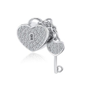 luluadorn women couple love key lock heart charm for bracelet compatible with pandora charm bracelets birthday anniversary christmas