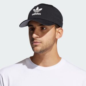 adidas Originals Men's Beacon Structured Precurve Snapback Cap, Black/White, One Size