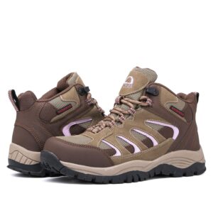 Brown Oak Womens Waterproof Outdoor Shoes Casual Trekking Work Hiking Boots (Brown, 8)