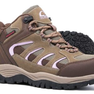 Brown Oak Womens Waterproof Outdoor Shoes Casual Trekking Work Hiking Boots (Brown, 8)