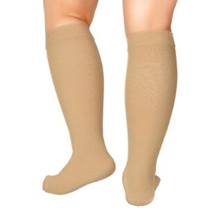 2xl extra wide calf compression socks for women men 20-32 mmhg knee high plus size