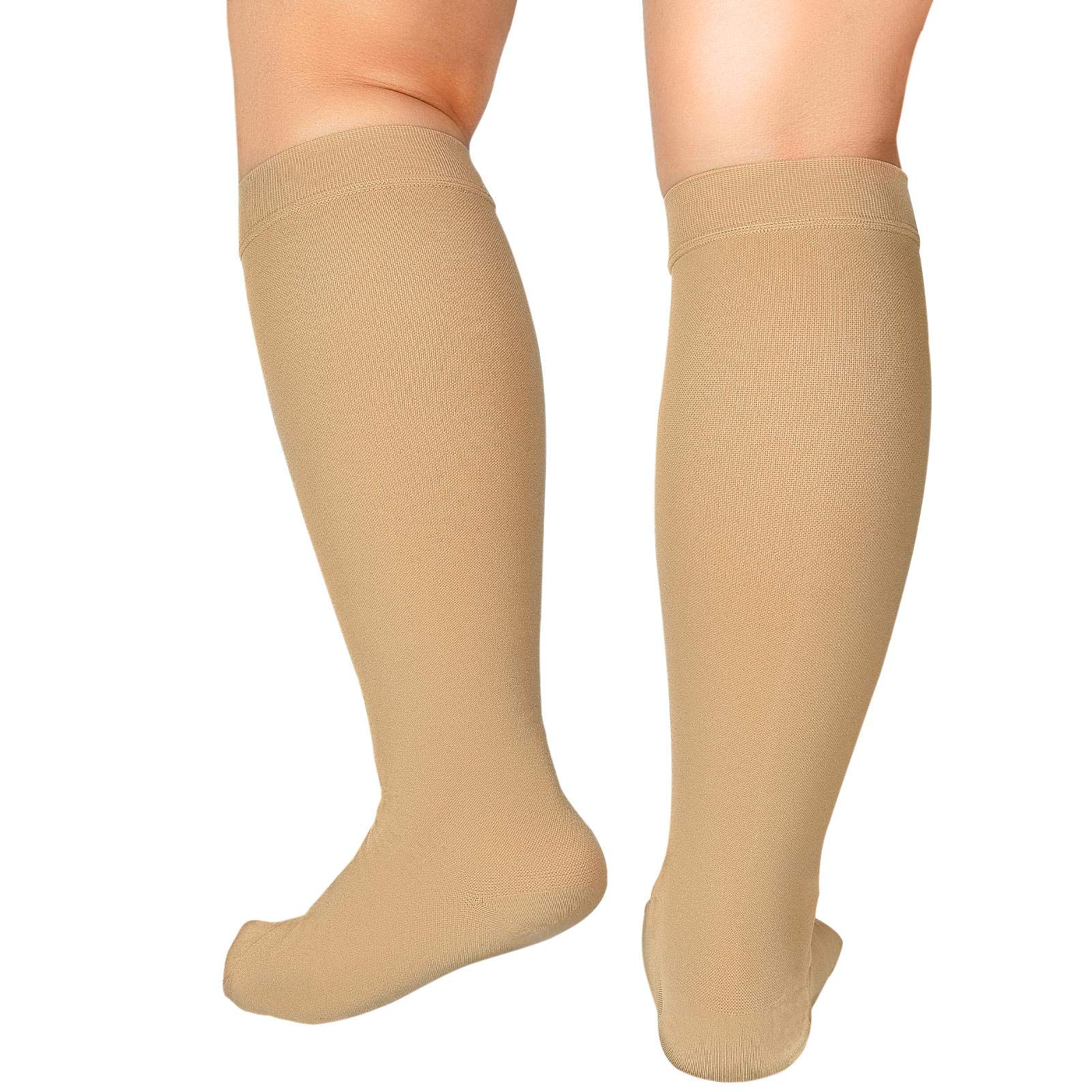 2XL Extra Wide Calf Compression Socks for Women Men 20-32 mmHg Knee High Plus Size