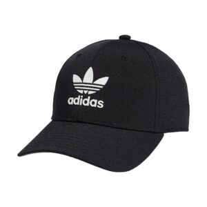 adidas originals men's beacon structured precurve snapback cap, black/white, one size