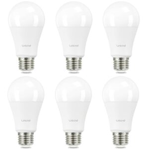 linkind a19 led light bulb, 100w equivalent light bulbs, 14w 2700k soft white, 1600 lumens non-dimmable led bulb, e26 standard base bulbs for home kitchen bedroom living room, ul listed, 4-pack