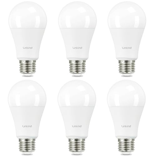 Linkind A19 LED Light Bulb, 100W Equivalent Light Bulbs, 14W 2700K Soft White, 1600 Lumens Non-Dimmable LED Bulb, E26 Standard Base Bulbs for Home Kitchen Bedroom Living Room, UL Listed, 4-Pack