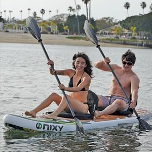 NIXY Monterey Paddle Board Expedition & Touring - 11'6" x 34" x 6" Inflatable SUP | Welded Seams, Woven Drop Stitch for Safety & Durability | Ultra-Light and Stable. (Ibiza)