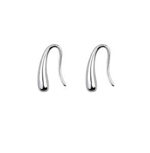 sluynz 925 sterling silver teardrop earrings drop for women teen girls waterdrop earrings small hook earrings (a-silver)