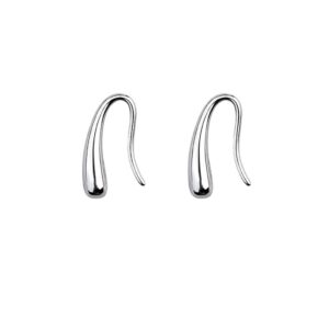 SLUYNZ 925 Sterling Silver Teardrop Earrings Drop for Women Teen Girls Waterdrop Earrings Small Hook Earrings (A-Silver)