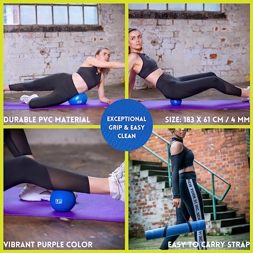 Urban Fitness Exercise Training Gym Home Yoga Exercise Fitness Mat - Purple