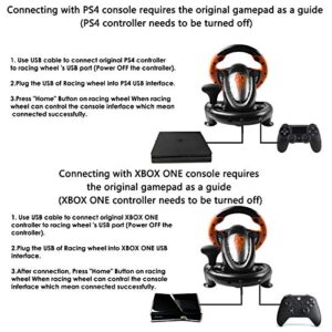 Game Racing Wheel, PXN-V3II 180°Competition Volante with Universal USB Port and with Pedal, Suitable wheel for PC, Xbox Series X|S, Xbox One PS3, PS4, Nintendo Switch - Orange