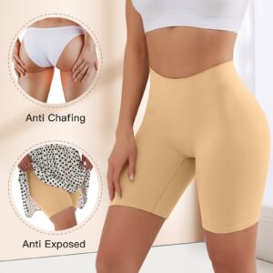 YADIFEN 3 Pack Women Seamless Slip Shorts Stretch High Waist Yoga Bike Short Boyshort Panties for Under Dress