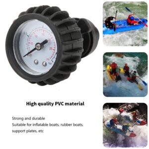 Simlug PVC Inflatable Boat Barometer, 0‑2 BAR/0‑30 PSI Rubber Dinghy Unidirectional Pressure Gauge for Inflatable Boats, Support Plates